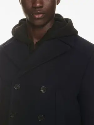Off-White Double-breasted Long-sleeved Peacoat