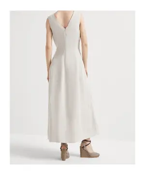 Brunello Cucinelli Sleeveless V-neck Maxi Dress