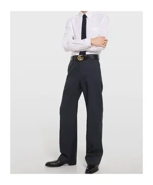 Gucci Gg Wool Trousers - Dark Blue