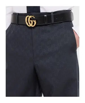 Gucci Gg Wool Trousers - Dark Blue