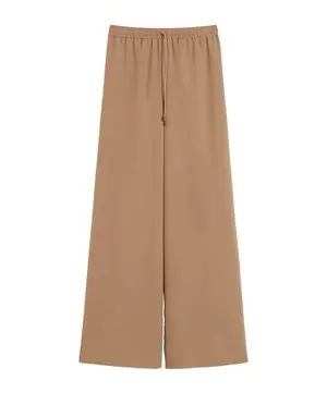 Max Mara Wide-leg Trousers With Drawstring Waist - Hazelnut Color