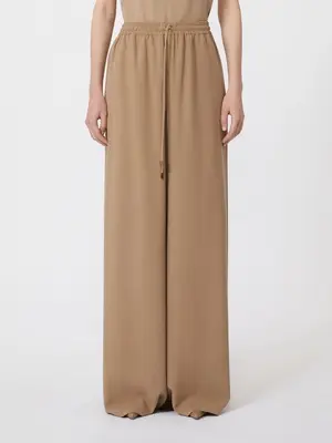Max Mara Wide-leg Trousers With Drawstring Waist - Hazelnut Color
