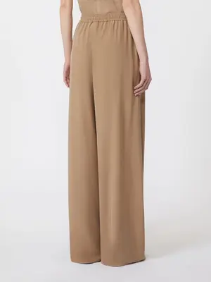 Max Mara Wide-leg Trousers With Drawstring Waist - Hazelnut Color
