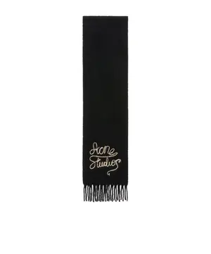 Acne Studios Logo Patch Fringed Scarf
