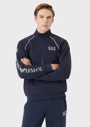 EA7 Zip-up Casual Jacket With Logo Detail