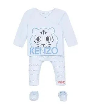 Kenzo Tiger Print Wrap Onesie And Trousers Set