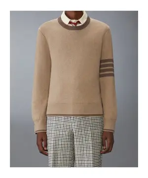 Thom Browne 4-bar Stripe Detail Knitted Pullover - Nude