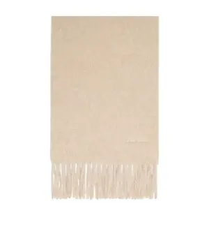 Max Mara Embroidered Wool Scarf - Nude