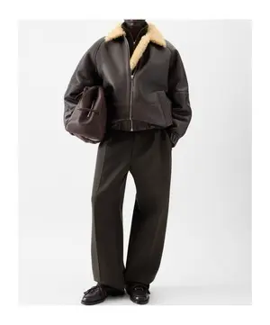 Jacquemus Brown Leather Bomber Jacket