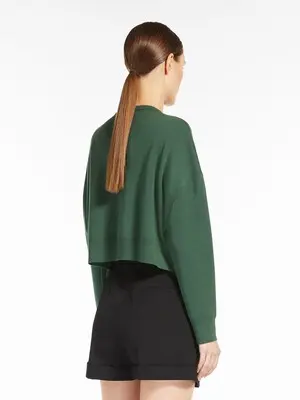 Max Mara Monogram-jacquard Cropped Jumper - Green
