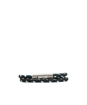 TOD'S Tod's My Colors Braided Leather Bracelet Black