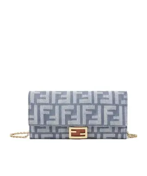 Fendi Chain Logo Wallet - Blue