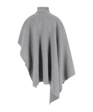 Stella McCartney Asymmetric Ribbed Knit High Neck Cape