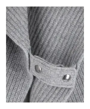 Stella McCartney Asymmetric Ribbed Knit High Neck Cape