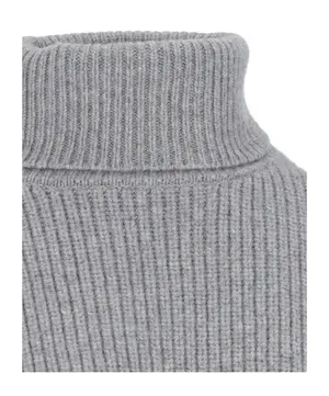 Stella McCartney Asymmetric Ribbed Knit High Neck Cape