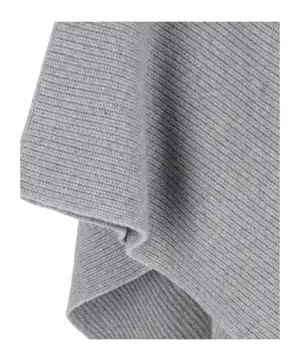 Stella McCartney Asymmetric Ribbed Knit High Neck Cape