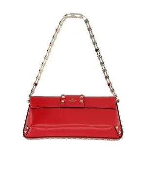 Valentino Garavani Rockstud Foldover Small Shoulder Bag - Red