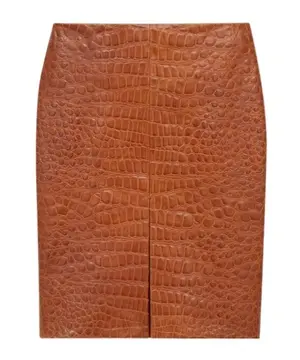 Saint Laurent Embossed Pencil Skirt