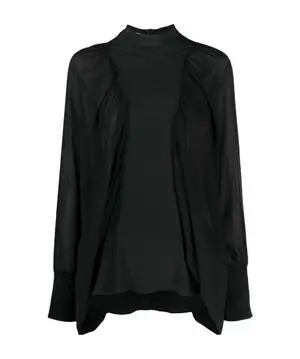 DONDUP Sheer Batwing Sleeve Blouse
