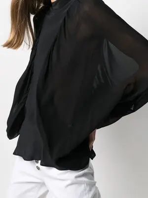 DONDUP Sheer Batwing Sleeve Blouse
