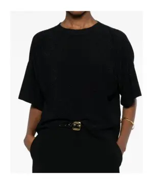 Fabiana Filippi Boxy Knitted T-shirt - Black