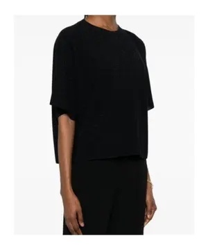 Fabiana Filippi Boxy Knitted T-shirt - Black