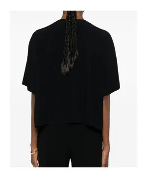 Fabiana Filippi Boxy Knitted T-shirt - Black