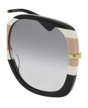 Gucci Block Stripe Square Sunglasses