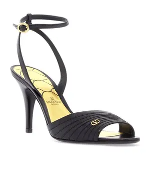 Valentino Garavani Vlogo Ankle-strap High Heel Sandals - Black