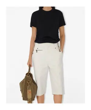 Burberry Ruched Detailed Crewneck T-shirt With Equestrian Knight Pattern - Black