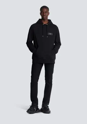 Balmain Logo Patch Drawstring Hoodie