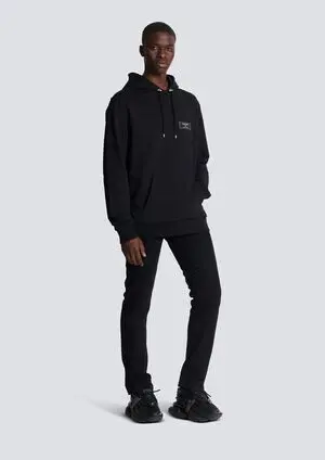 Balmain Logo Patch Drawstring Hoodie