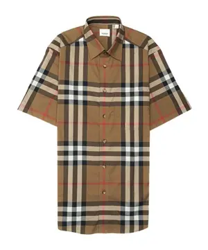 Burberry Regular Fit Check Stretch Cotton Poplin Shirt - No