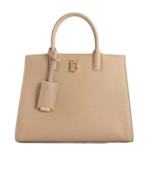 Burberry Frances Tb Plaque Tote Bag - Beige