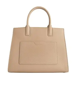 Burberry Frances Tb Plaque Tote Bag - Beige