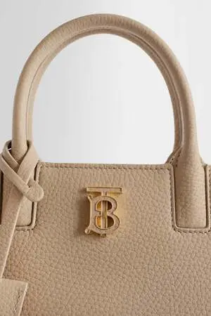 Burberry Frances Tb Plaque Tote Bag - Beige