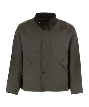 Barbour Corduroy Collar Buttoned Jacket - Black