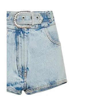 Alessandra Rich Belted Denim Shorts
