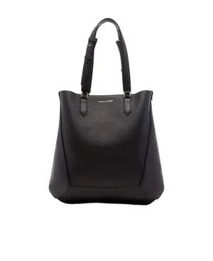 Alexander McQueen The Edge Panelled Medium Tote Bag - Black