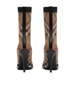 Burberry Knitted Check Sock Boots