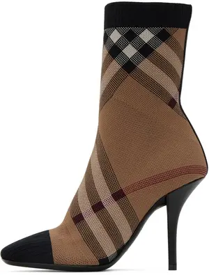 Burberry Knitted Check Sock Boots