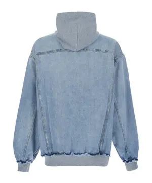 Balenciaga Embroidered Hooded Denim Jacket