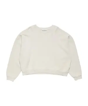 Acne Studios Crewneck Sweatshirt With Rubber Logo Patch - Light Grey-beige