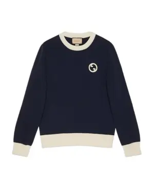 Gucci Logo-patch Long-sleeve Jumper - Black