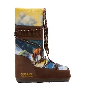Moon Boot Icon Postcard Lace Up Snow Boots - Cocoa