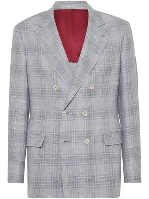 Brunello Cucinelli Prince Of Wales Double-breasted Blazer