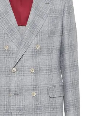 Brunello Cucinelli Prince Of Wales Double-breasted Blazer