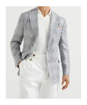 Brunello Cucinelli Prince Of Wales Double-breasted Blazer