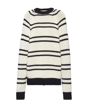 Miu Miu Striped Cotton And Cashmere Sweater