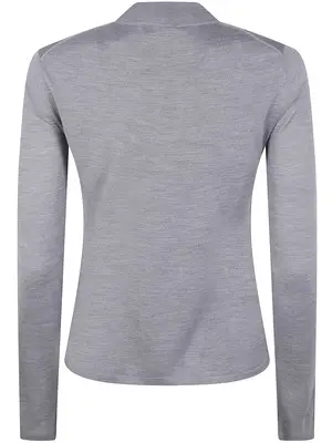 Max Mara Mock Neck Knitted Jumper - Gray